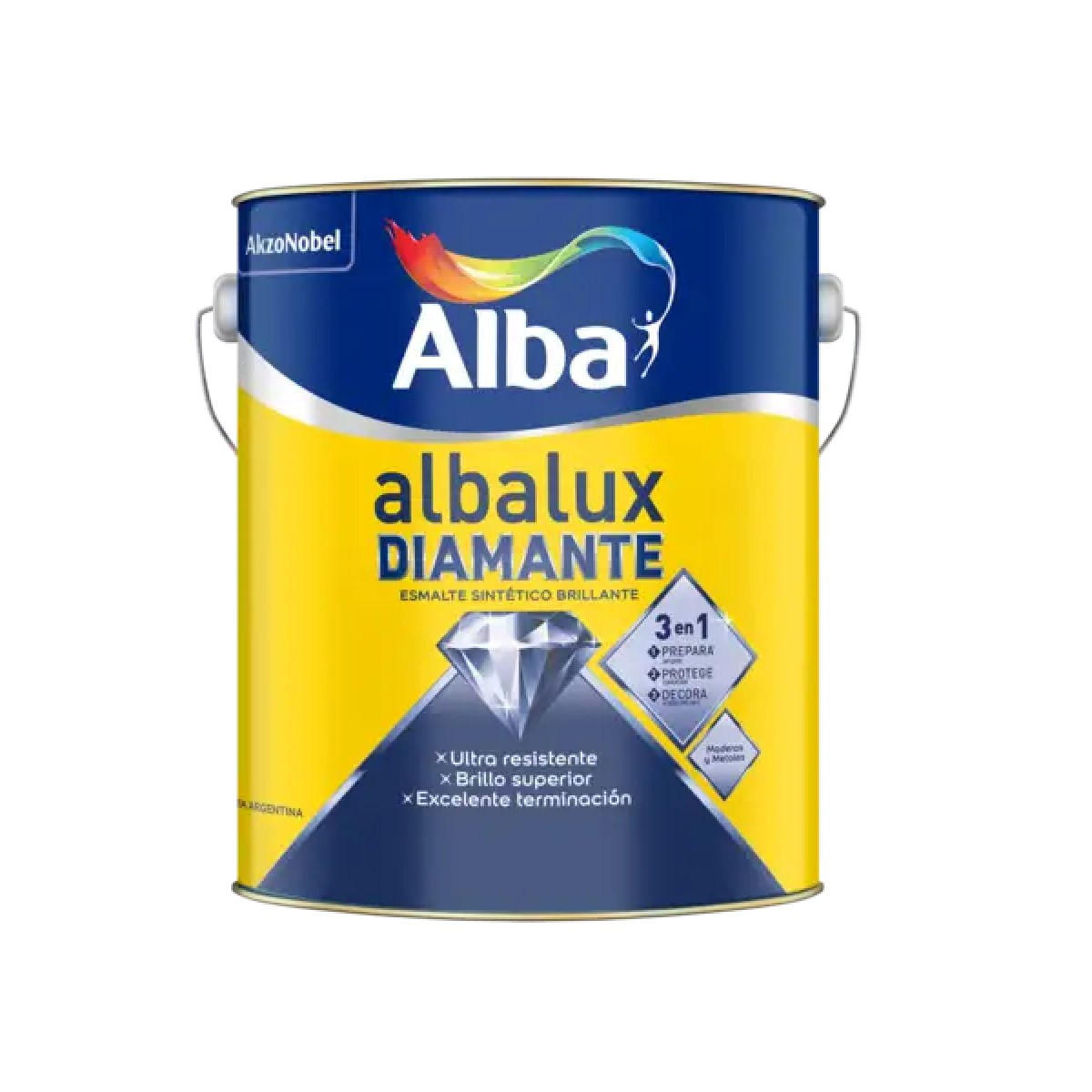 Alba - Albalux Diamante esmalte sintetico 3 en 1 negro brillante 1 L